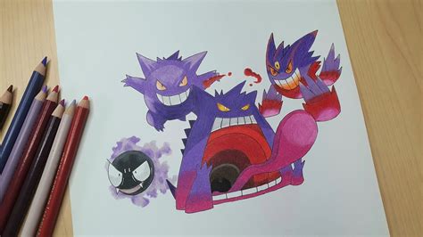 포켓몬 고오스 팬텀 메가팬텀 캐릭터 그리기 Drawing Pokemon Youtube