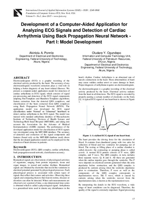 Pdf Development Of A Computer Aided Application For Analyzing Ecg