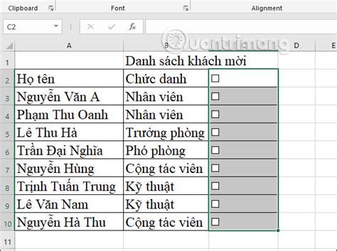 Cách Chèn Checkbox Trong Excel HỌc ViỆn ĐÀo TẠo TrỰc TuyẾn TẬn TÂm