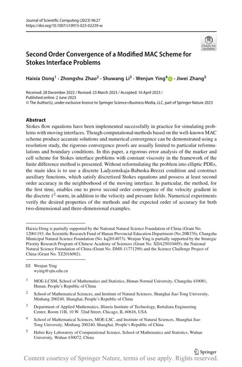 second order convergence of a modified mac scheme for stokes interface