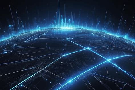 Premium Photo Future Technology Blue Digital Cyberspace And Network Connections Concept