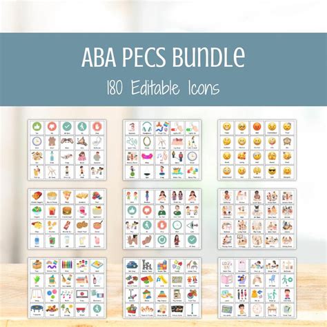 Aba Pecs Cards Bundle — Editable Aac Visuals Autism Nonverbal