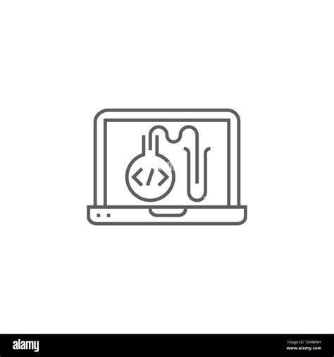 Testing Programming Related Vector Thin Line Icon Isolated On White Background Editable Stroke