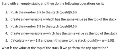 Solved Start With An Empty Stack And Then Do The Following Chegg