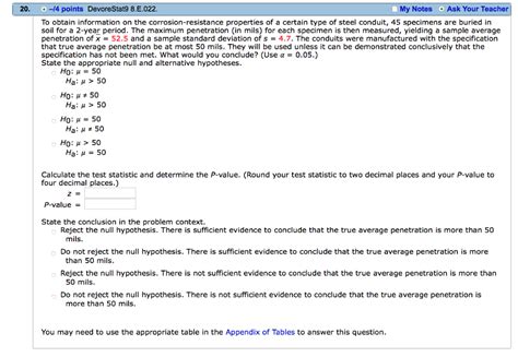 Solved 20 4 Points Devorestat9 8 E 022 My Notes Ask Your