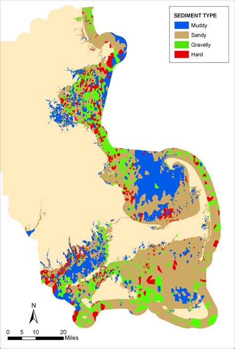 B Sediment Distribution Map With Thiessen Polygon Interpolation