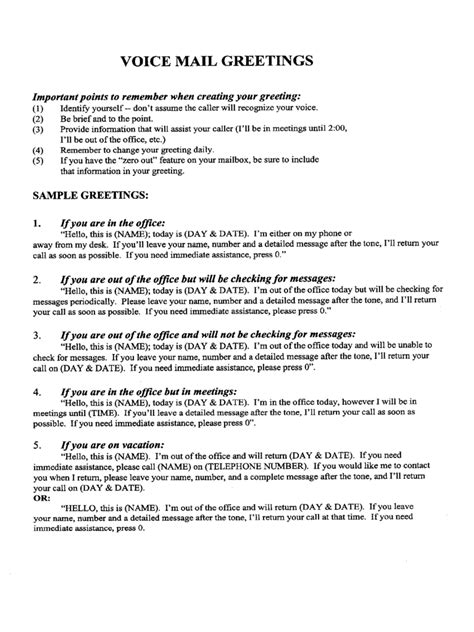 Voicemail Message 5 Free Templates In Pdf Word Excel Download