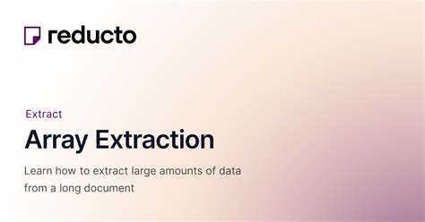 Array Extraction Reducto Api