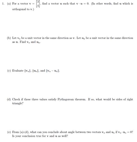 Solved Find A Vector U Such That Viu 0 In Other Words Chegg Com