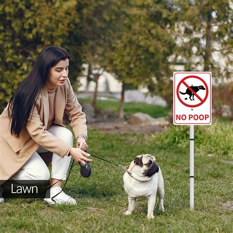Oossxx No Poop And Pee Reflective Yard Warning Sign