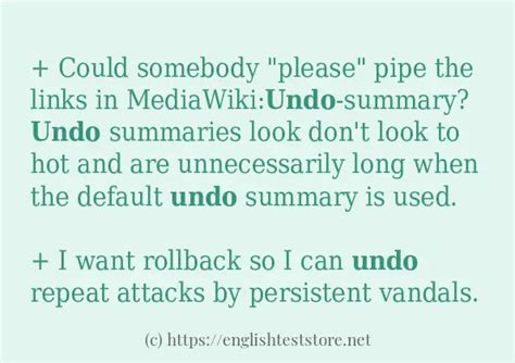 Some Example Sentences Of Undo Englishteststore Blog