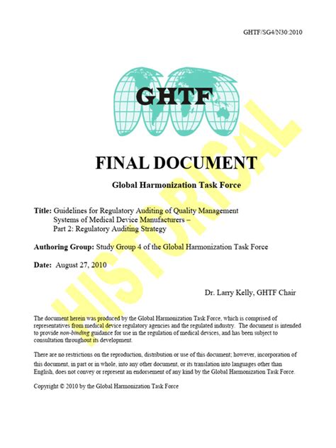 Ghtf Sg4 N30 Guidelines For Regulatory Auditing Part2 Pdf Quality