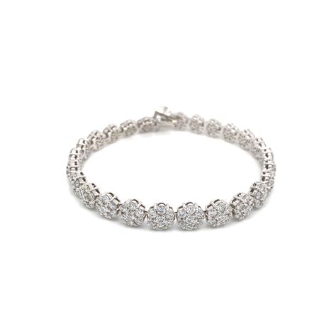 18k White Gold Diamond Bracelet Pink Diamond