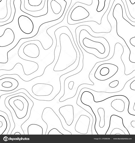 Topographic map Actual topography map Black and white seamless design ...