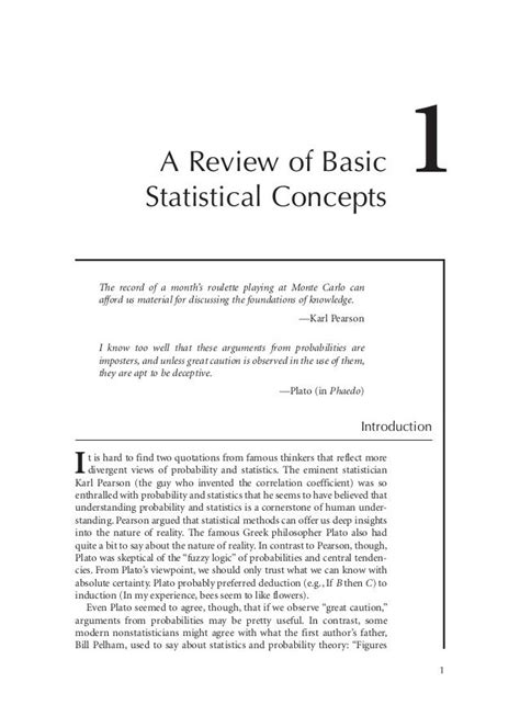 Statisticsa Review Of Basic Statistical Concepts Statisticsa Review Of Basic Statistical Concepts