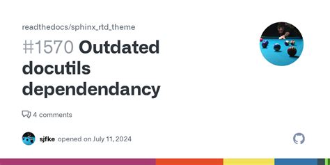 Outdated Docutils Dependendancy · Issue 1570 · Readthedocssphinxrtdtheme · Github