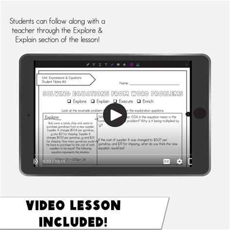 Solving Multi Step Equations From Word Problems Notes Lauren Fulton Math