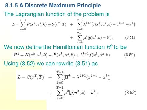 Ppt Chapter 8 The Maximum Principle Discrete Time Powerpoint