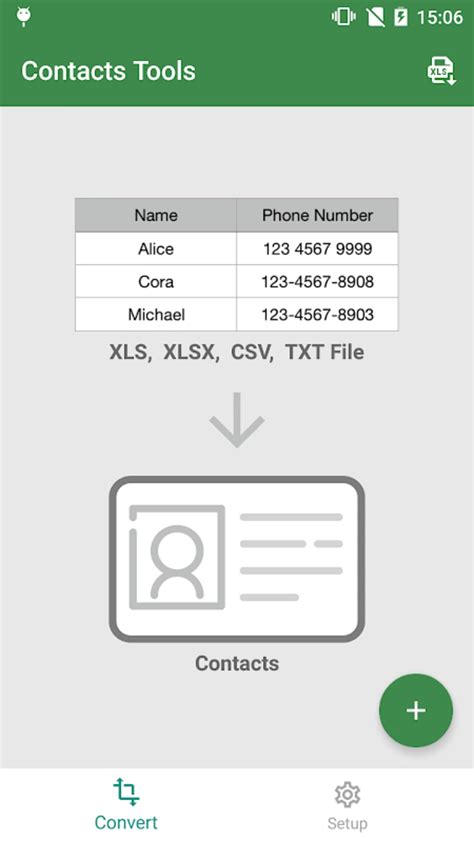 contacts tools excel to vcf apk for android download