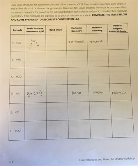 Solved Draw Lewis Structures For Each Molecule Listed Below