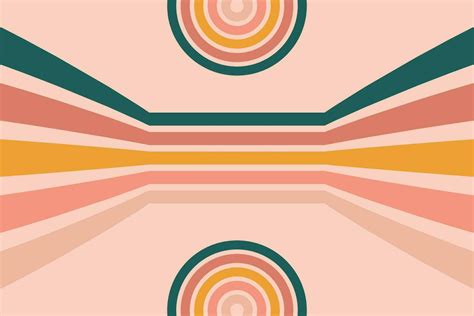 Groovy Abstract Rainbow Swirl Background Retro 1960s And 1970s Vector Design Style Sun And