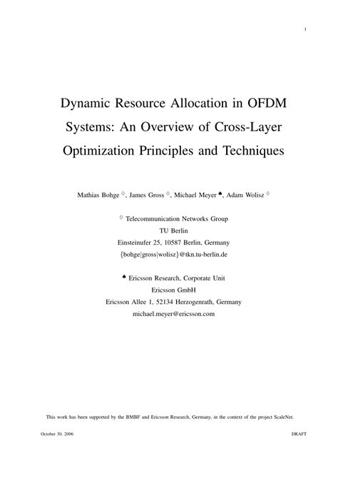 Pdf Dynamic Resource Allocation In Ofdm Systems An Overview Of Cross