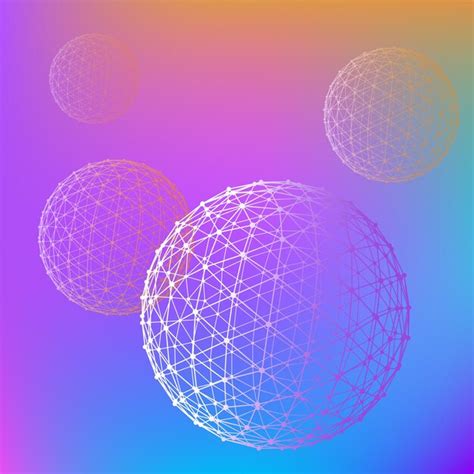 Premium Vector Abstract Mesh Polygonal Background Scope Of Lines And Dots Ball Of The Lines