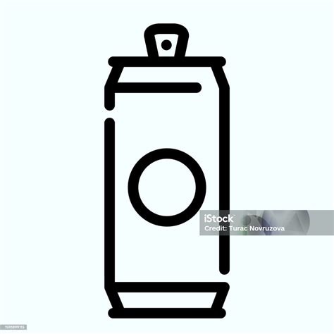 맥주 깡통 라인 아이콘입니다 음료는 흰색으로 분리된 벡터 그림을 볼 수 있습니다 금속 주석 캔 개요 스타일 및 응용 프로그램