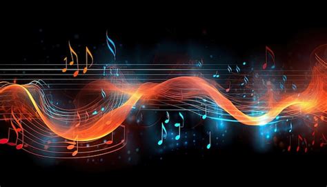 Fondo De Notas De Ondas De Sonido Musical Foto Premium