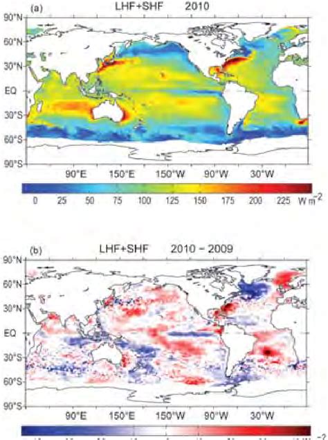 9 A Annual Mean Latent Plus Sensible Heat Fluxes In 2010 The Sign