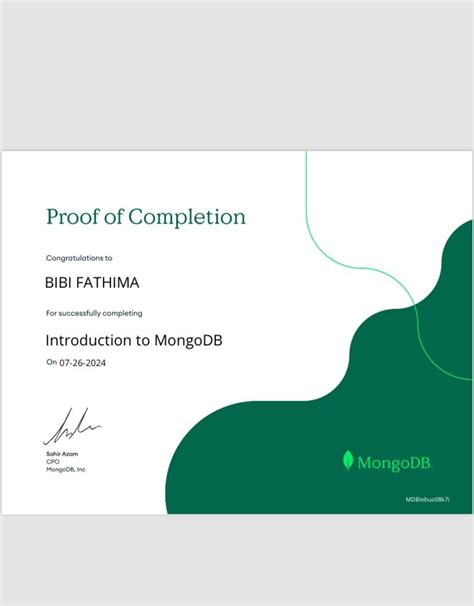 Bibi Fathima On Linkedin Mongodb Nosql Database Learning