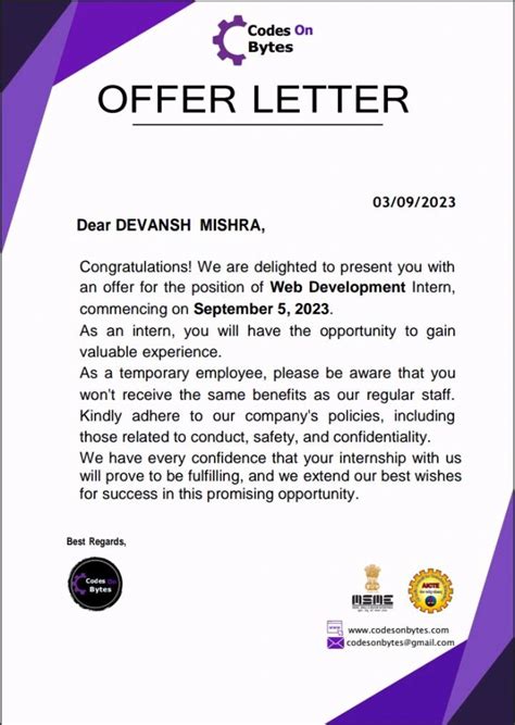 Devansh Mishra On Linkedin Codesonbytes Internship2023 Intership Webdevelopment