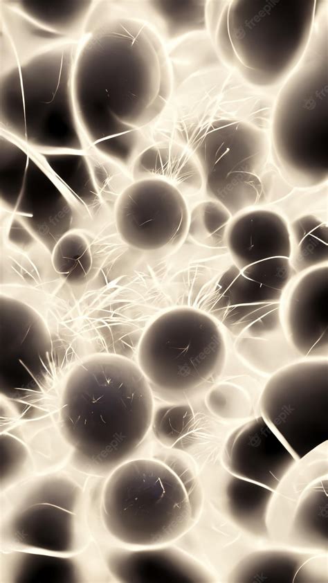 premium ai image black and white particle cell photosphere background