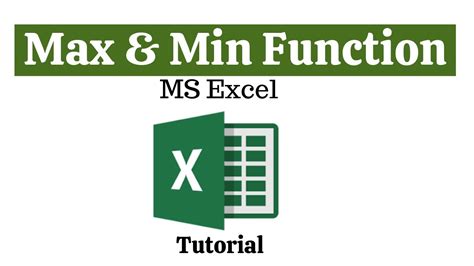 Max And Min Functionformula Ms Excel Tutorial Youtube
