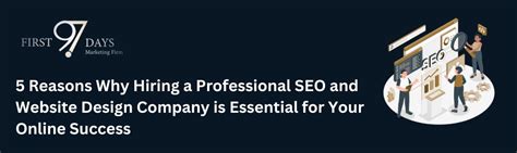 5 reasons why hiring a professional seo and website design company is
