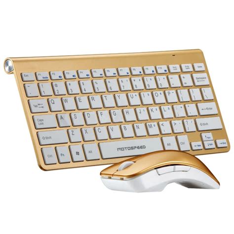 Gold Pc G Wireless Keyboard And Optical Mouse Usb Dongle Combo Set Kit W A In Keyboard Mouse