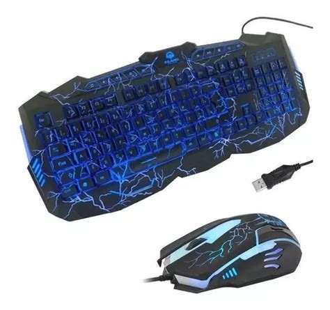 Teclado Mouse Gamer Rgb Backlight Inland Player Pc Kit Usb Cor Do Mouse Preto Cor Do Teclado