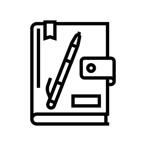 Diary Notebook Line Icon Vector Illustration Vector Art At Vecteezy