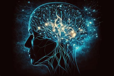 Premium AI Image Astral Body Woman Silhouette Bust At Abstract Space Background Neural Network