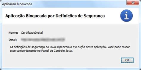 Aplicação Bloqueada Por Definições De Segurança