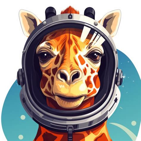 Premium Ai Image Farout Adventures Groovy Giraffe In A Space Helmet