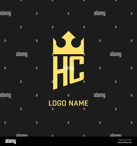 Monogram HC Logo Shield Crown Shape Elegant And Luxury Initial Logo Style Vector Graphic Stock