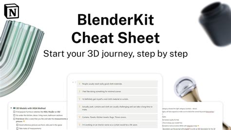 Blender Kit Cheat Sheet Notion Template