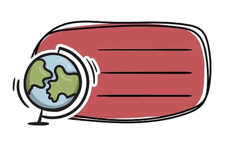 지구본과 텍스트를 위한 공간이 있는 밝은 학교 스티커 노트북 교과서 일기에 대 한 간단한 벡터 라벨 학교 학습 교육 개념 강당에 대한 스톡 벡터 아트 및 기타 이미지