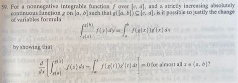 Solved For A Nonnegative Integrable Function F Over C Chegg
