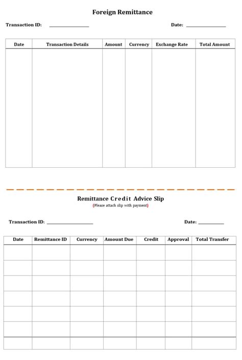 Remittance Template Free Word Templates