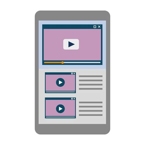 Premium Vector Mobile Device With Video Player Interface Multimedia Content Screen