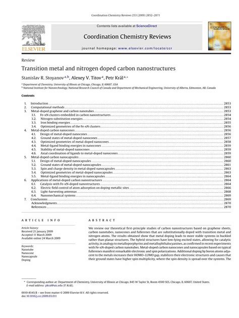 Pdf Transition Metal And Nitrogen Doped Carbon Nanostructures Dokumen Tips