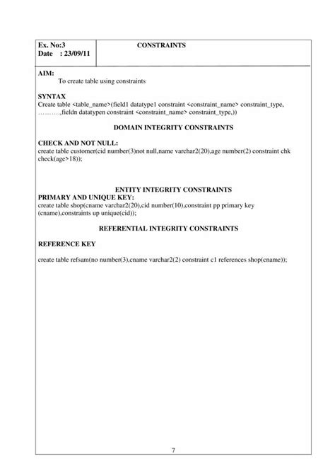 Dbms Lab Manual Notes Learnpick India