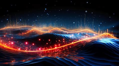 premium ai image digital waves oscillating visualizing the superposition principle amidst a